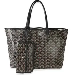 Goyard Saint Louis Pm Tote Bag In Goyardine Canvas With Silver-tone Hardware - Black