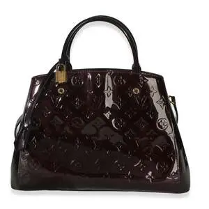 LOUIS VUITTON Amarante Monogram Vernis Montaigne Mm Top Handle Bag - Red