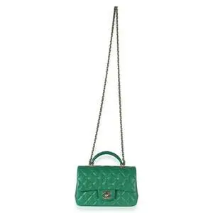 Chanel Quilted Lambskin Top Handle Rectangular Flap Bag