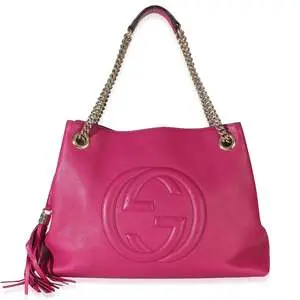 Gucci Pebbled Calfskin Soho Chain Shoulder Bag - Pink