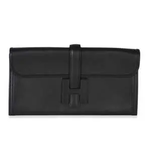 Hermès Evercolor Jige Elan 29 Clutch - Black
