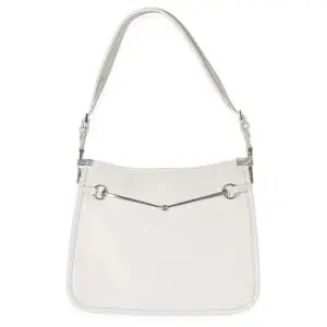 Gucci Calfskin Horsebit Slim Shoulder Bag - White