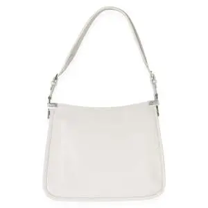 Gucci Calfskin Horsebit Slim Shoulder Bag - White