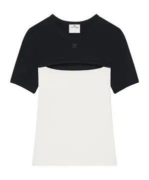 COURREGES Cut-out Colour-block T-shirt
