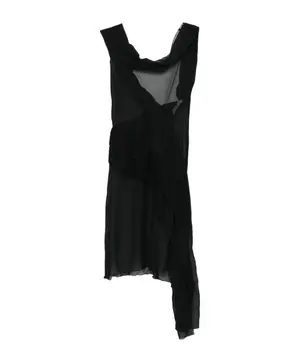 Gimaguas Boa Draped Mini Dress - Black