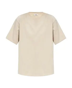Nanushka Logo Embroidered Crewneck T-shirt - Nude