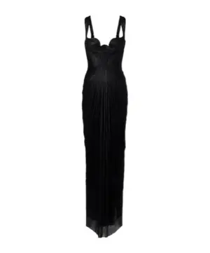 MARIA LUCIA HOHAN Anais Open-back Silk Mousseline Gown - Black