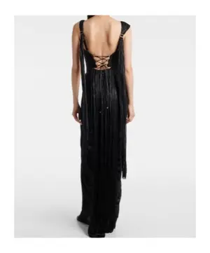 MARIA LUCIA HOHAN Anais Open-back Pleated Silk Mousseline Gown