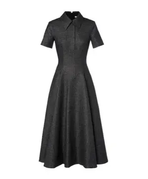 EMILIA WICKSTEAD Jody Houndstooth Wool-blend Midi Dress - Black