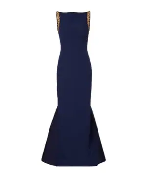 SAFIYAA LONDON Sloane Embellished Crepe Gown - Black