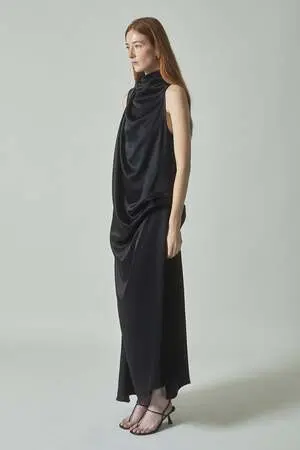 HEIRLOME Heirloom Kate Dress Twisted Draped Silk Satin Midi Dress