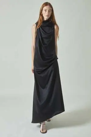 HEIRLOME Heirloom Kate Dress Twisted Draped Silk Satin Midi Dress