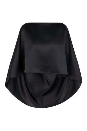 HEIRLOME Anna Top: Double-layer Silk Satin Cape With Cowl Back
