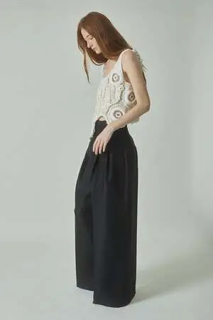 HEIRLOME Condesa Trousers In Shantung - Black
