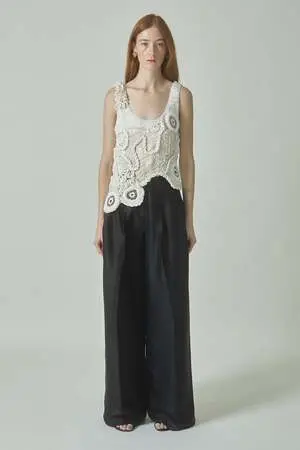 HEIRLOME Condesa Trousers In Shantung - Black