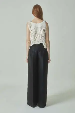 HEIRLOME Condesa Trousers In Shantung - Black