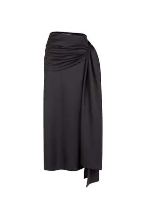 HEIRLOME Helena Midi Skirt In Italian Silk Twill With Versatile Sash