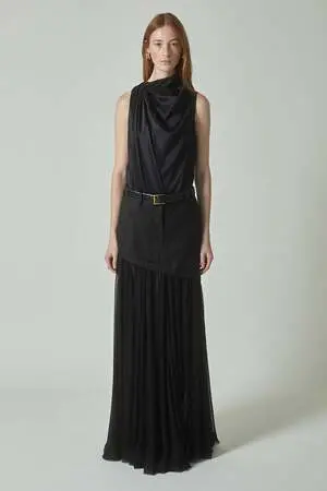 HEIRLOME Angela Skirt In Italian Silk Twill And Chiffon