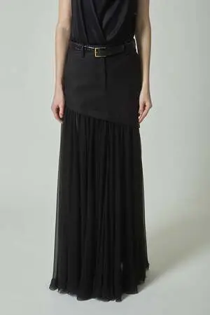 HEIRLOME Angela Skirt In Italian Silk Twill And Chiffon