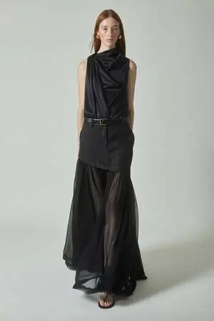 HEIRLOME Angela Skirt In Italian Silk Twill And Chiffon