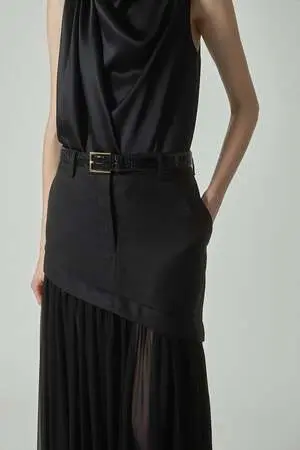 HEIRLOME Angela Skirt In Italian Silk Twill And Chiffon