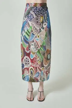HEIRLOME Irene Skirt In A. Vazquez Print