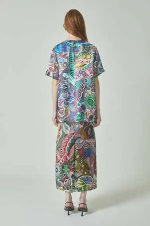 HEIRLOME Irene Skirt In A. Vazquez Print