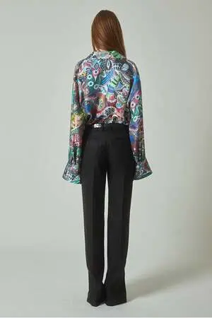 HEIRLOME Oversized Printed Silk Twill Shirt With Artisan Collaboration