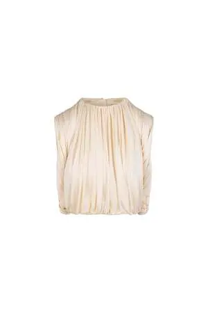 HEIRLOME Effie Cropped Silk Jersey Top - Bone
