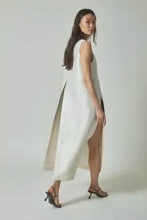 HEIRLOME Zoey Top In Italian Silk Shantung - Ivory