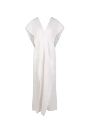 HEIRLOME Bibi Silk Crepe Midi Dress With Cape Effect