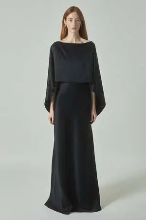 HEIRLOME Anna Dress In Double-face Silk Satin - Black