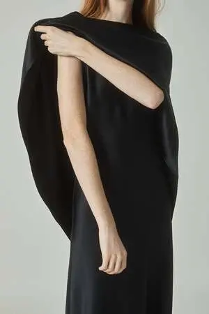 HEIRLOME Anna Dress In Double-face Silk Satin - Black