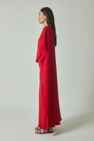 HEIRLOME Clementine Midi Dress With Asymmetrical Cape