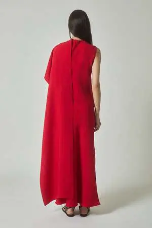 HEIRLOME Clementine Midi Dress With Asymmetrical Cape