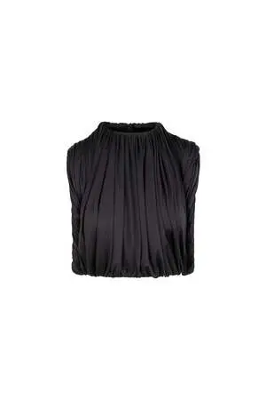HEIRLOME Effie Cropped Silk Jersey Top - Black