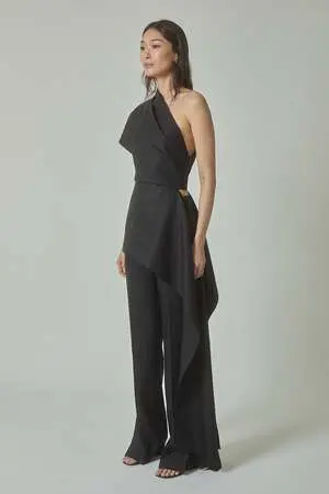 HEIRLOME Marianne One-shoulder Silk Twill Top With Sash