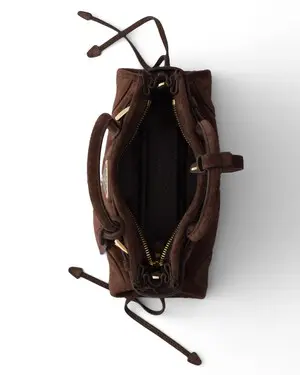 Prada Bonnie Suede Mini Handbag - Brown