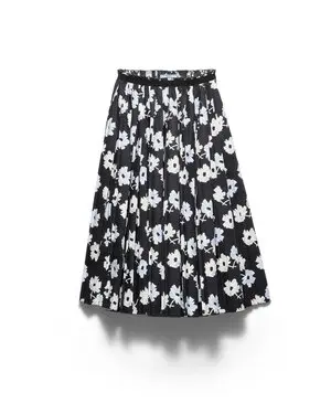Prada Pleated Poplin Skirt - Black