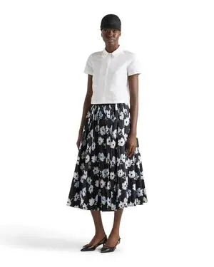 Prada Pleated Poplin Skirt