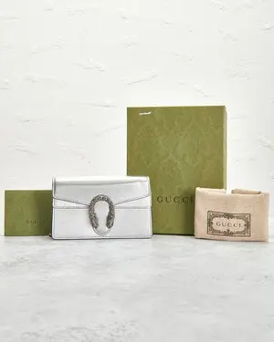 FWRD RENEW Gucci Super Mini Dionysus Shoulder Bag - Silver