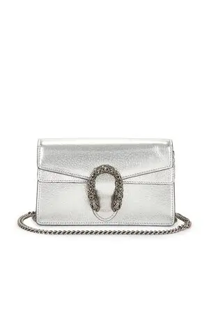 FWRD RENEW Gucci Super Mini Dionysus Shoulder Bag - Silver