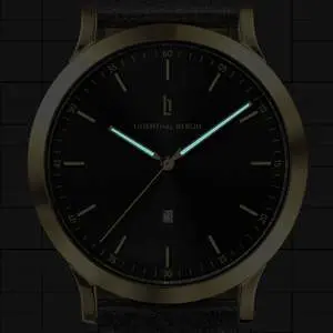 Lilienthal Berlin Huxley Gold Leather Strap Watch