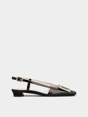 ROGER VIVIER Belle Vivier Slingback Ballerinas In Patent Leather - Black