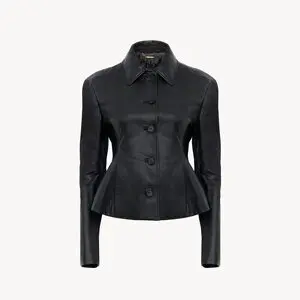 Chloé Fitted Tailored Jacket In Leather - Black