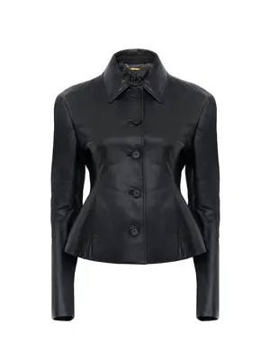 Chloé Fitted Tailored Leather Jacket - Black