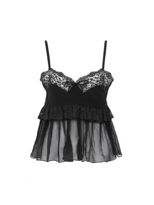Chloé Thin-strap Lingerie Top In Crêpe De Chine - Black