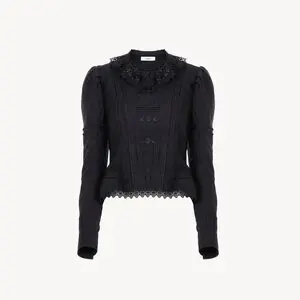 Chloé Baroque Fitted Jacquard And Lace Jacket - Black