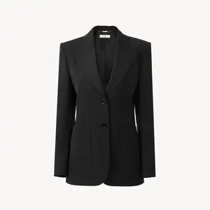 Chloé Single-breasted Tailored Jacket In Wool Grain De Poudre