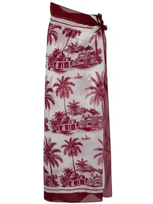 MC2 SAINT BARTH Costume Pareo In Seta "thaiti - Red